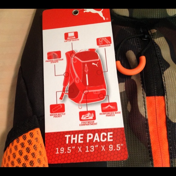 Puma | Bags | Nwt Puma Backpack Orange And Camouflage | Poshmark